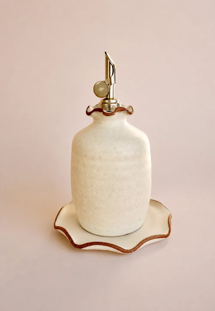 Handmade Ceramic Olive Oil Cruet with Gravity Pourer | Earth + Element ...