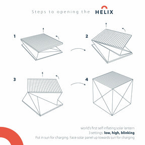 Helix Hybrid Collapsible Solar-Powered Origami Lantern – ZeroWasteStore.com
